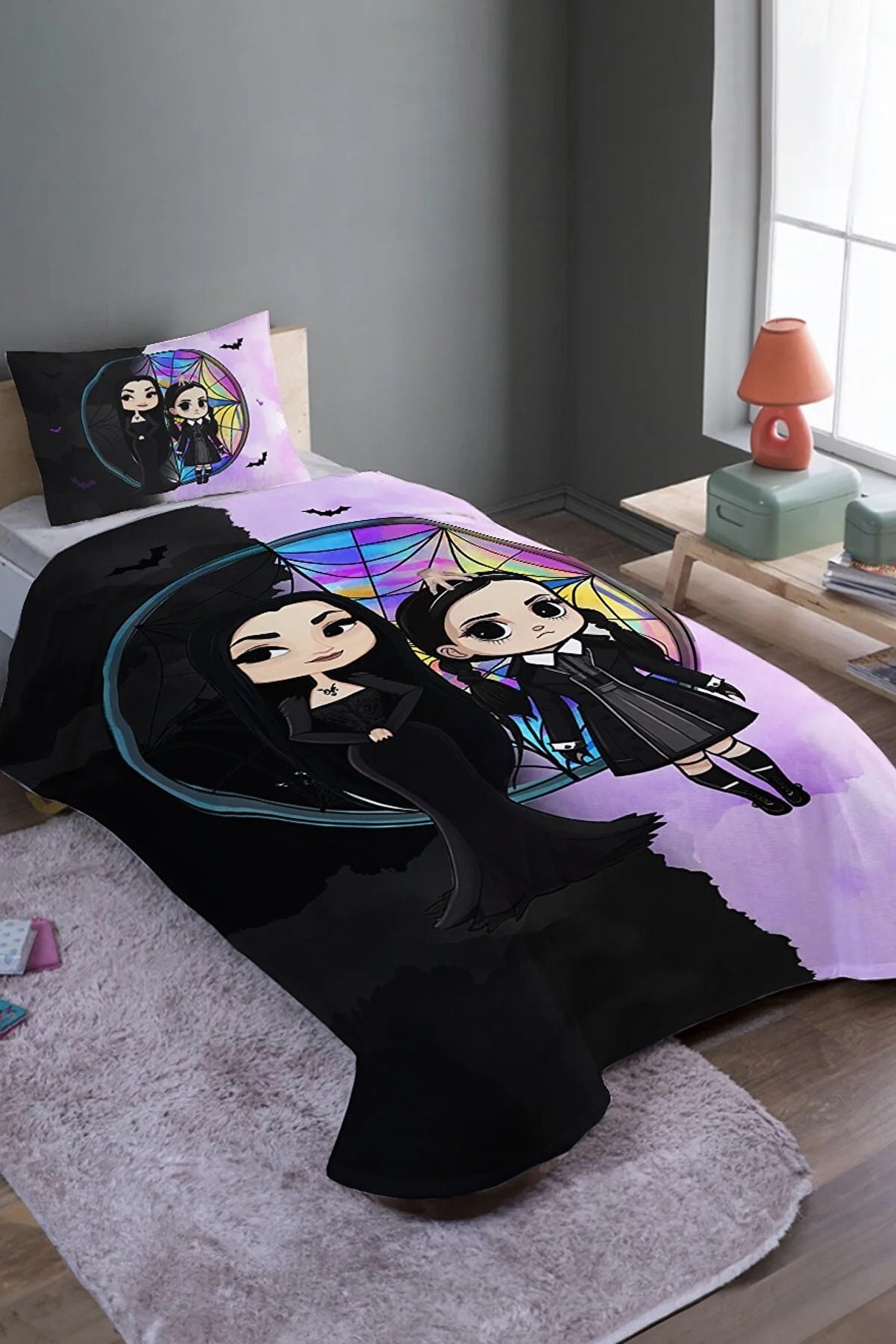 Wednesday Inspired Pique Bed Set,wednesday Addams Comforter Set,classic ...