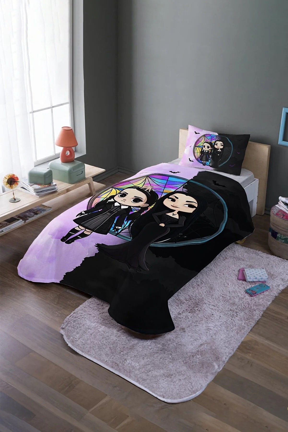 Wednesday Inspired Pique Bed Set,wednesday Addams Comforter Set,classic ...