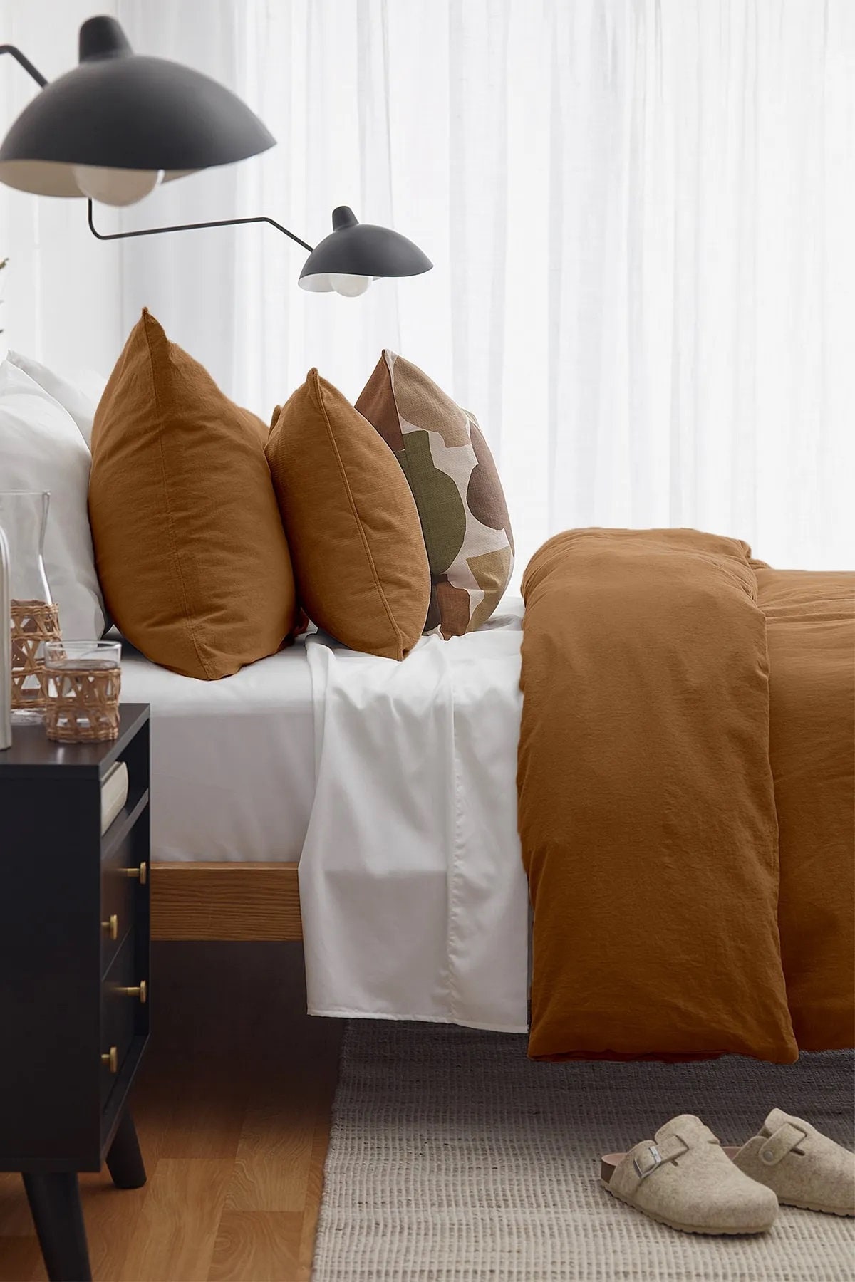 Terracotta Linen Bedding Setterracotta Linen Cotton Duvet - Etsy