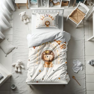 Rainbow Safari Bedding Set, Kids Bedding Set,lion Ape Elephant Giraffe ...
