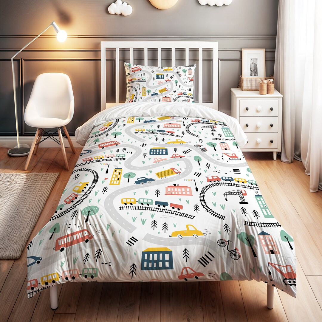 Train Ride Bedding Set, Track Explorer Bedding Set, Train Bedding Set ...
