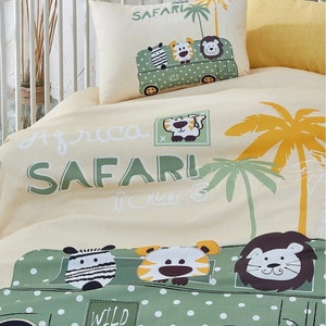 Kids Safari Duvet Cover,safari Dreams Nursery Bedding Set,kids Bedding ...