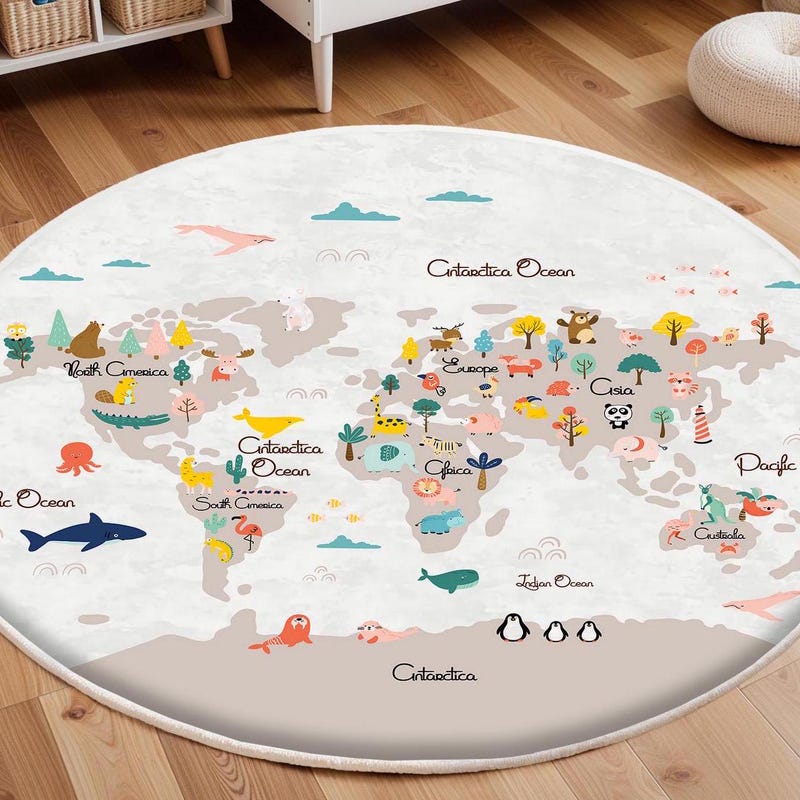 World Map Rug - Etsy