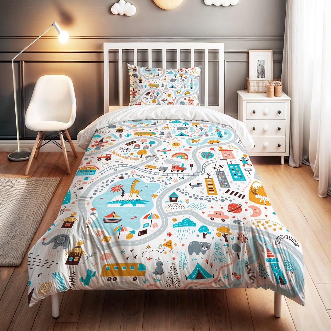 Train Ride Bedding Set, Train Bedding Set, Track Explorer Bedding Set ...
