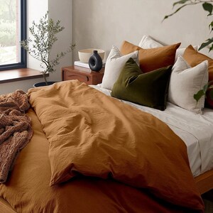 Terracotta Linen Bedding Setterracotta Linen Cotton Duvet - Etsy