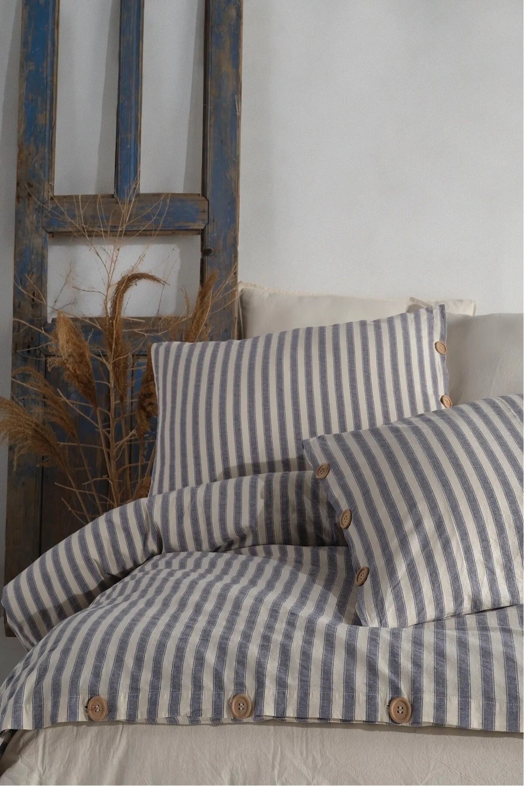 Stripe Cotton Duvet Cover Set,100% Cotton Yarn Dyed Washed Duvet Cover ...