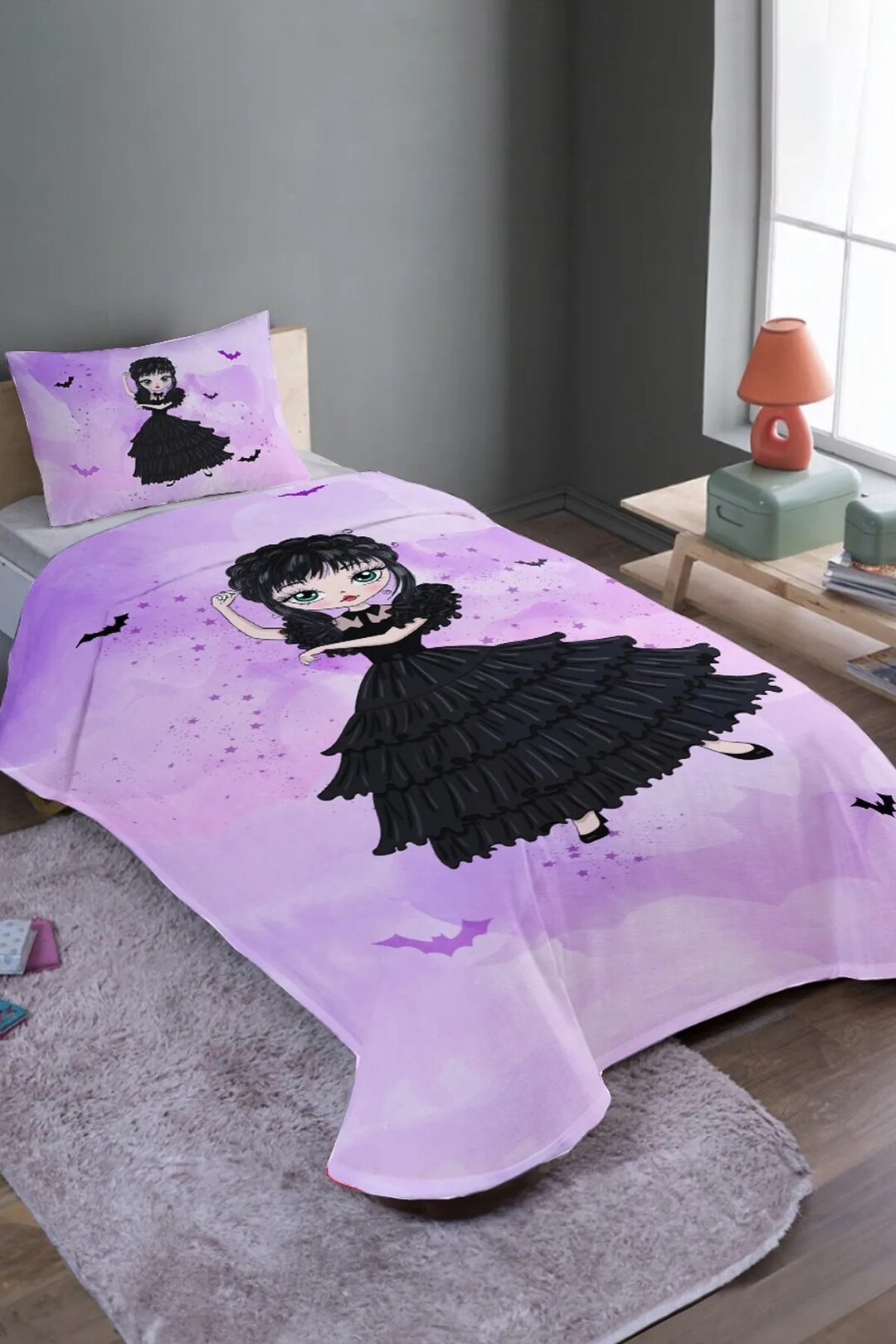 Wednesday Addams Comforter Set,wednesday Inspired Pique Bed Set,classic ...