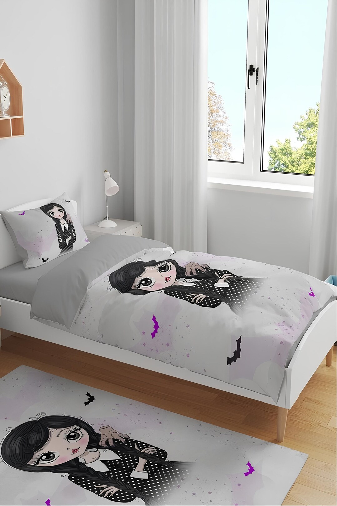 Wednesdays Room Gothic Kids Bedding Set,wednesdays Elegance Duvet Cover ...