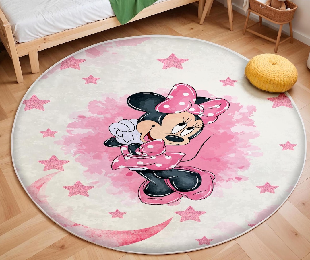 Minnie Mouse Rug, Custom Rug, Popular Rug, Baby Girl Playroom Mat ...