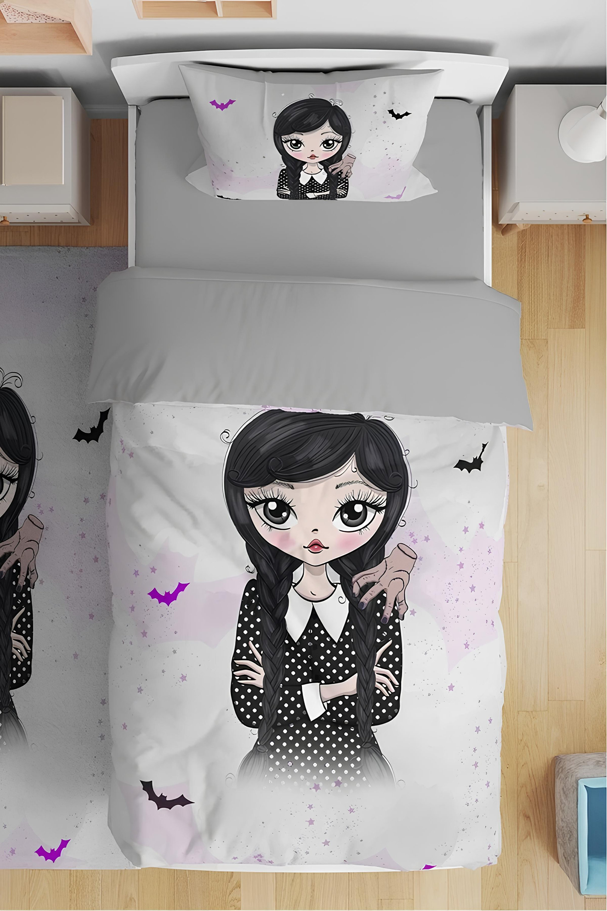 Wednesdays Room Gothic Kids Bedding Set,wednesdays Elegance Duvet Cover ...