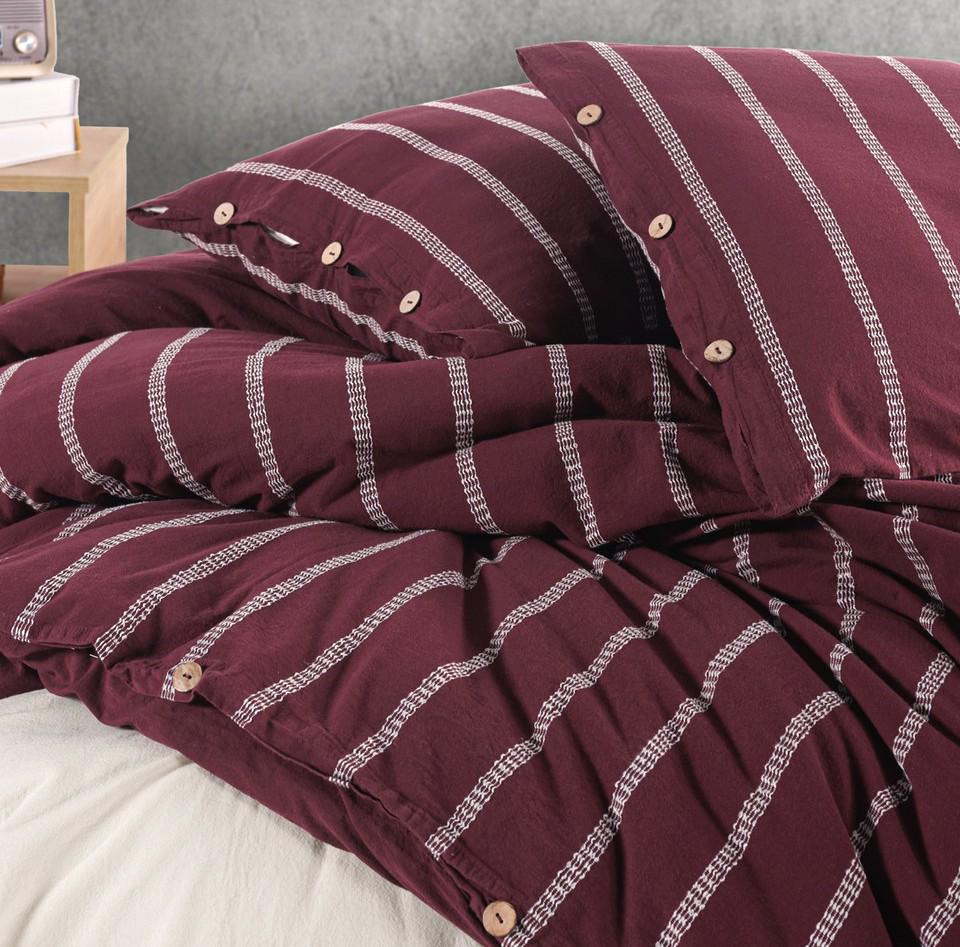 Striped 100% Cotton Duvet Cover, Double Duvet Cover, Modern Striped ...