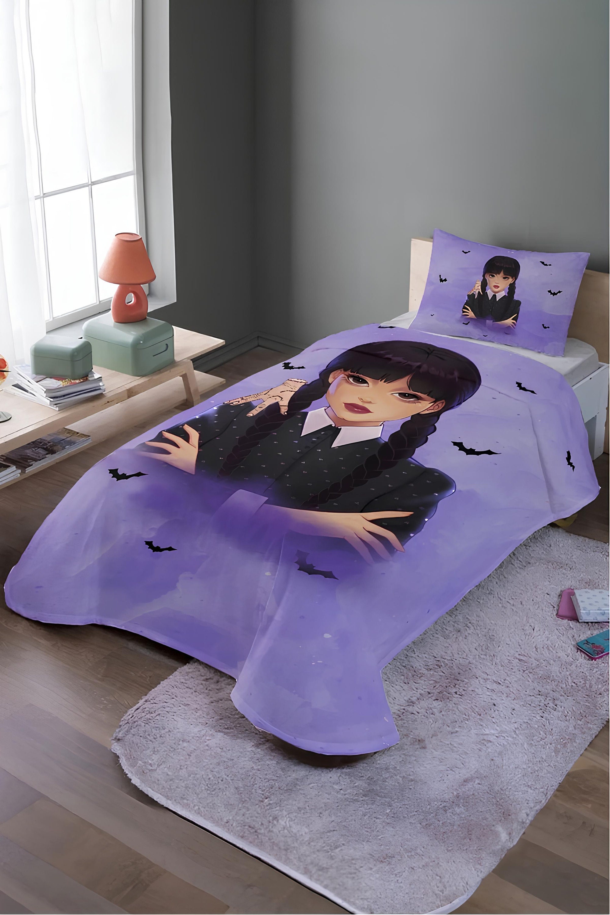 Wednesday Inspired Pique Bed Set,wednesday Addams Comforter Set,elegant ...