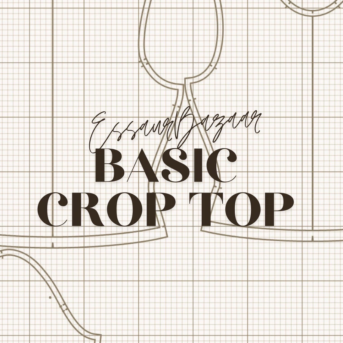 Basic Crop Top Sewing Pattern, Short Sleeve Crop Top, Easy T-shirt ...