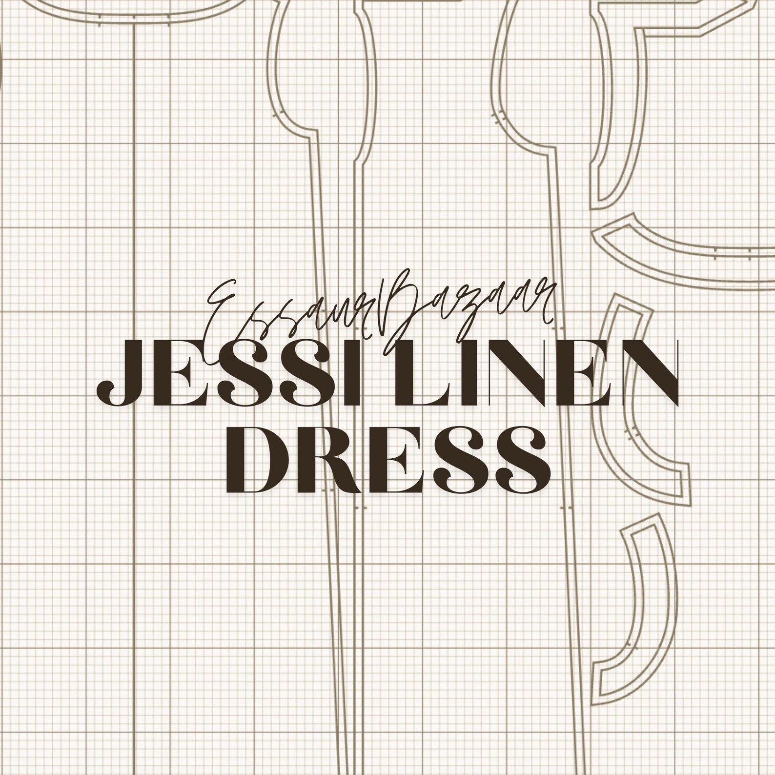 Jessi Linen Dress, PDF Sewing Pattern, Digital Sewing, Women Sewing ...
