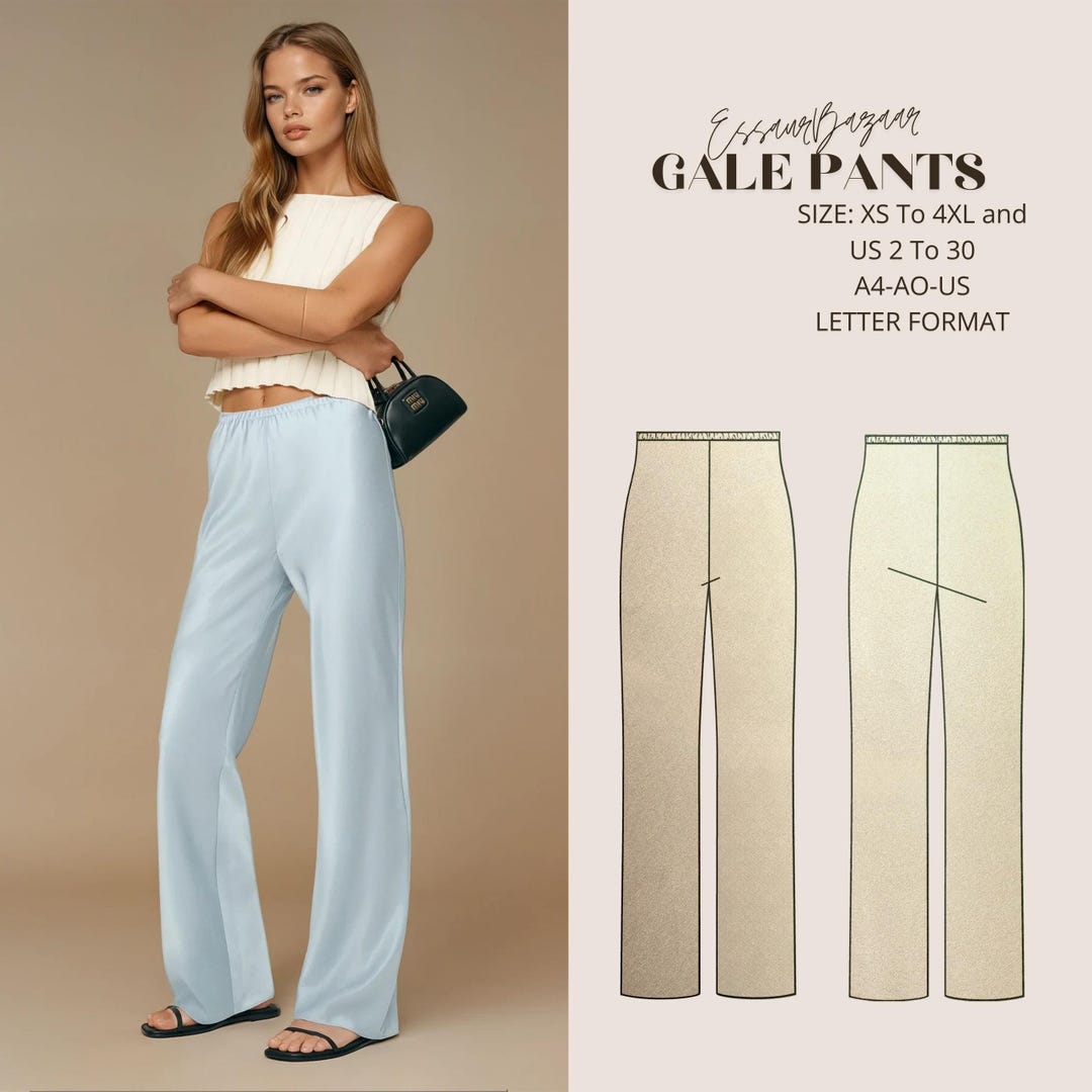 Gale Pant Sewing Pattern, PDF Sewing Pattern, Digital Sewing, Women ...
