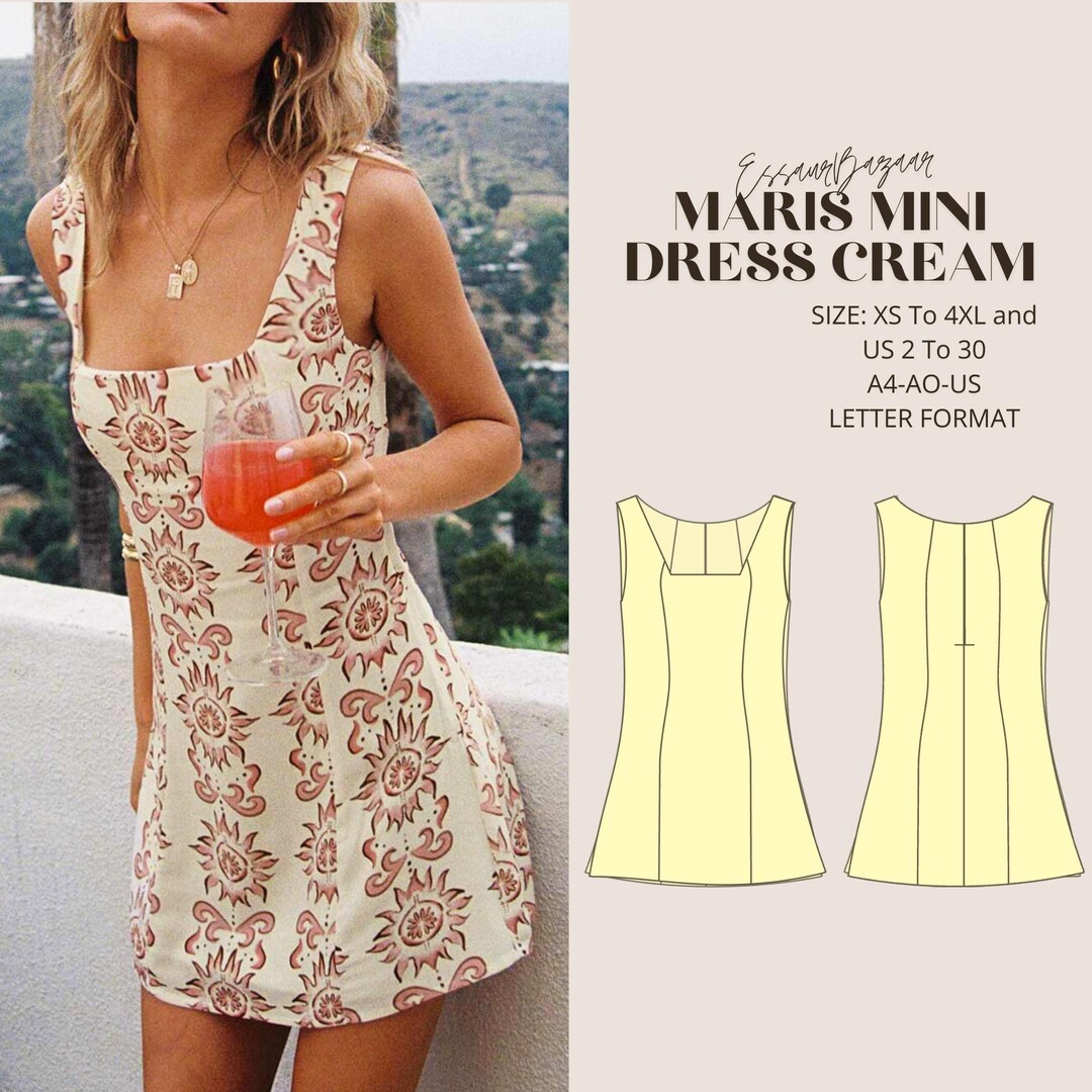 Maris Mini Dress Pattern, Cottagecore Dress Pattern, Digital Sewing ...