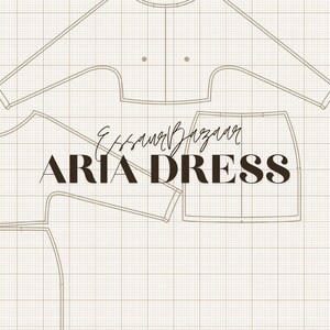 Aria Mini Dress, Digital Sewing Pattern, Women Long Sleeve Dress, Pdf ...