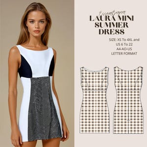Laura Mini Dress Pattern, PDF Sewing Pattern, Instantdownload, Trendy ...