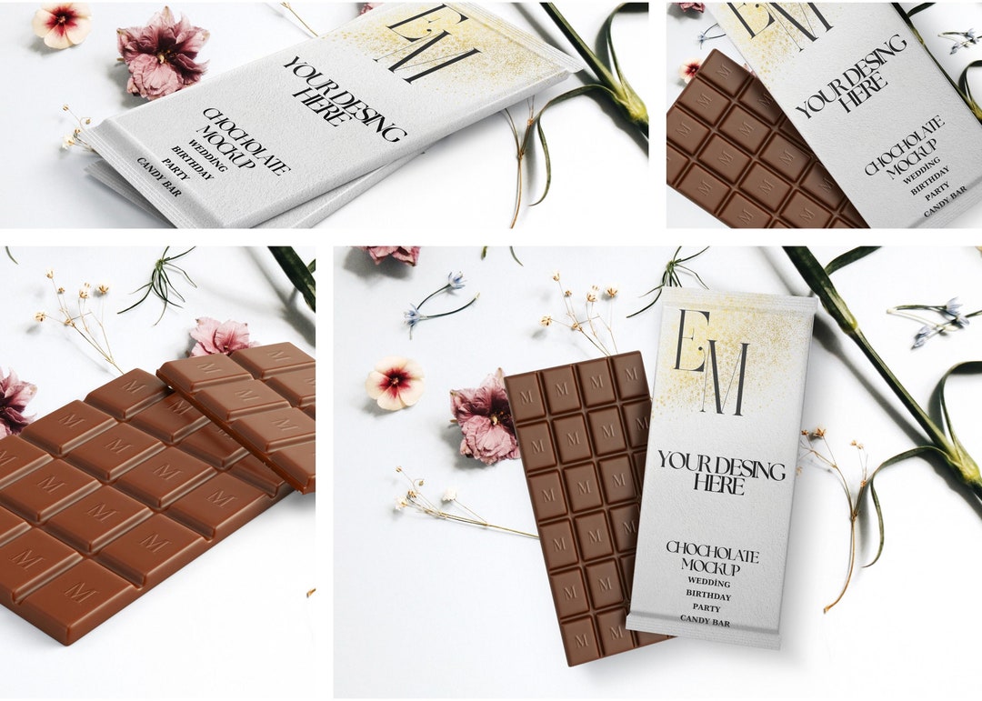 Chocolate Bar Wrapper Mockup, Candy Bar Mockup, Label Mockup ...