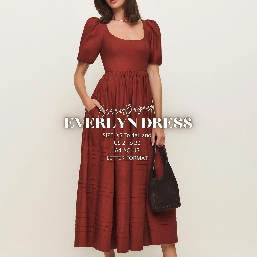 Everlyn Dress Pattern, Cottagecore Dress Pattern, Easy Digital PDF ...