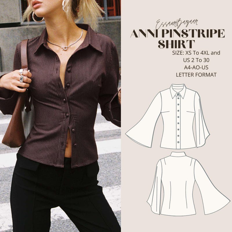 Womens Shirt Pattern - Etsy