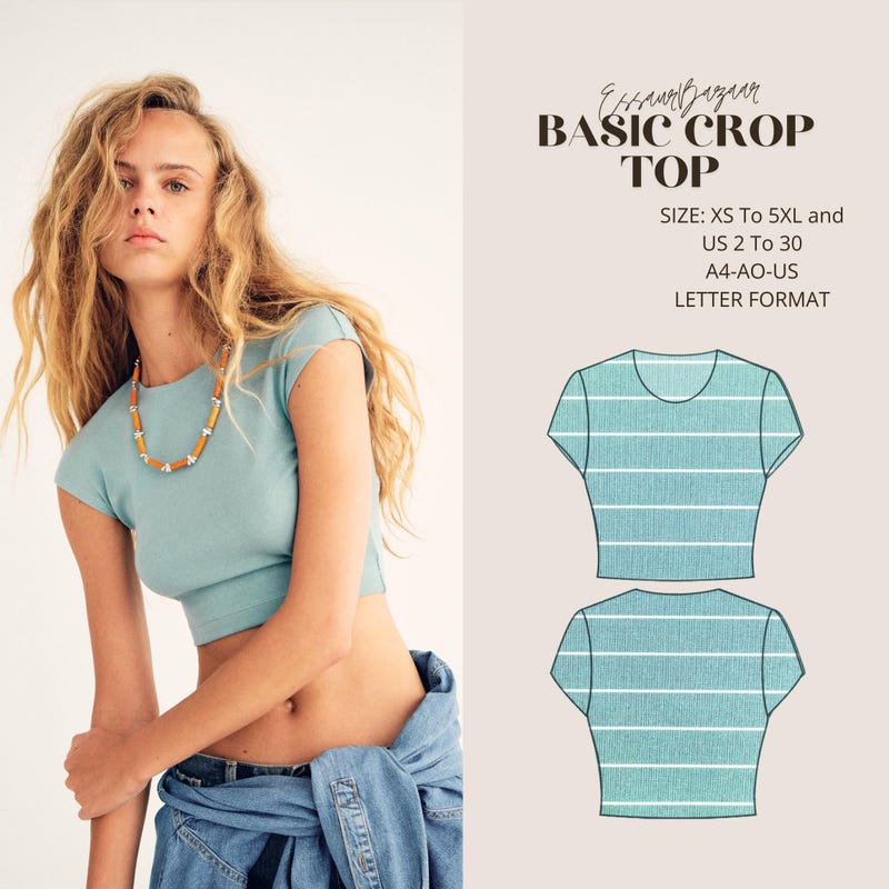 Crop Top Sewing Pattern - Etsy