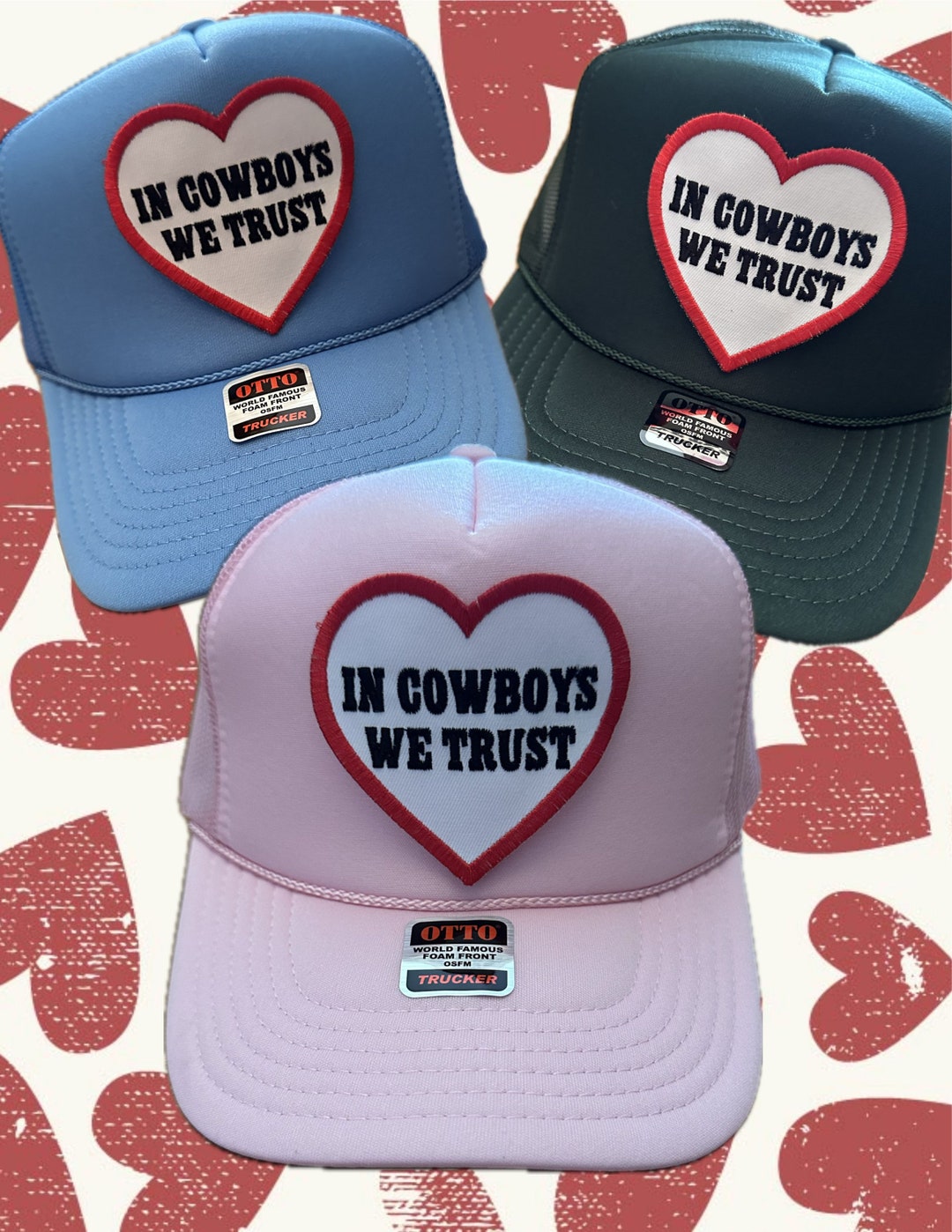 Custom in Cowboys We Trust Heart Rodeo Cowgirl Yee Haw Giddy up Embroidered Patch Trucker Hat - Etsy