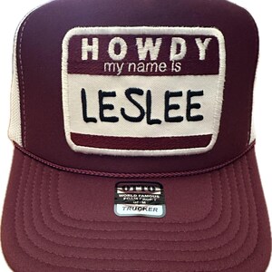 Custom Preppy Howdy My Name is Aggie Maroon and White Embroidered Patch ...