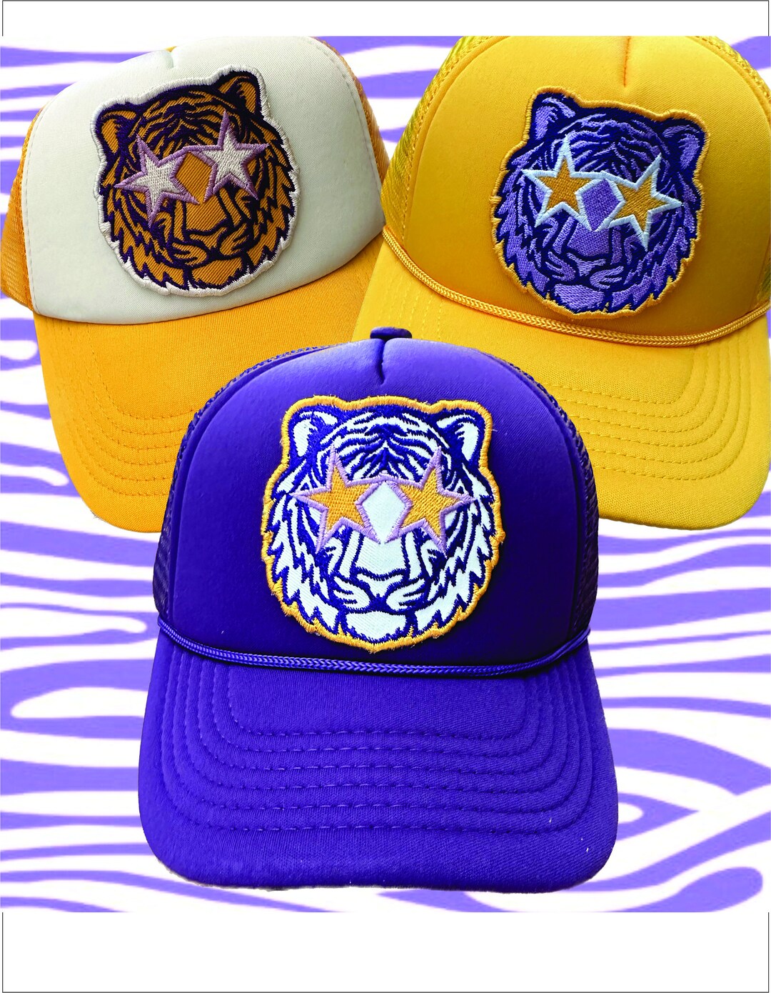 Custom Colors Available! Game Day! Purple Gold Blue Preppy Geaux Tiger ...