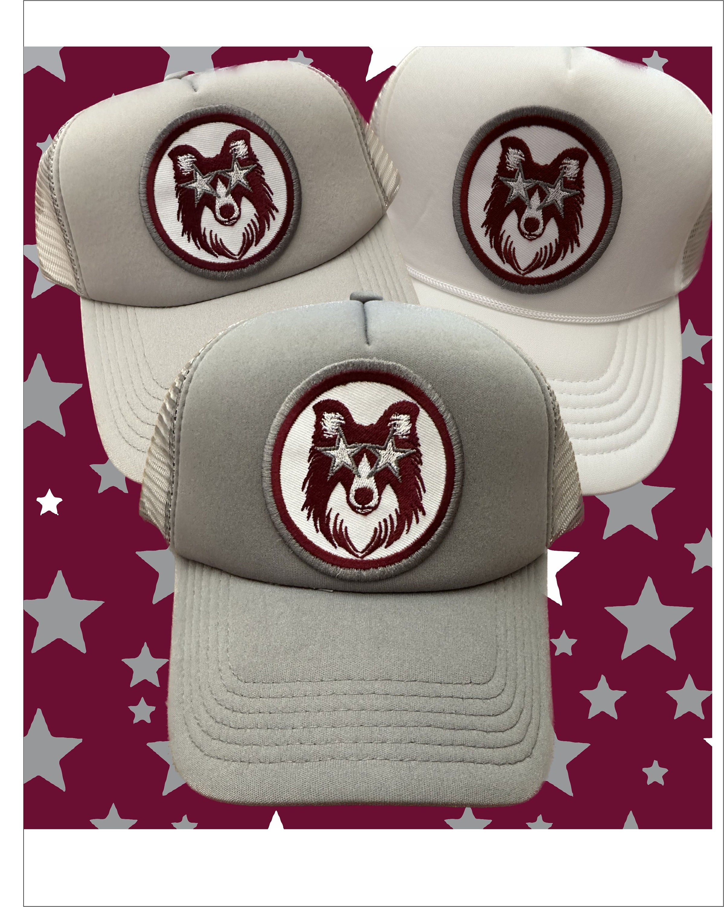 Custom Maroon and White Preppy Game Day A&M Shetland Sheep Dog Star ...
