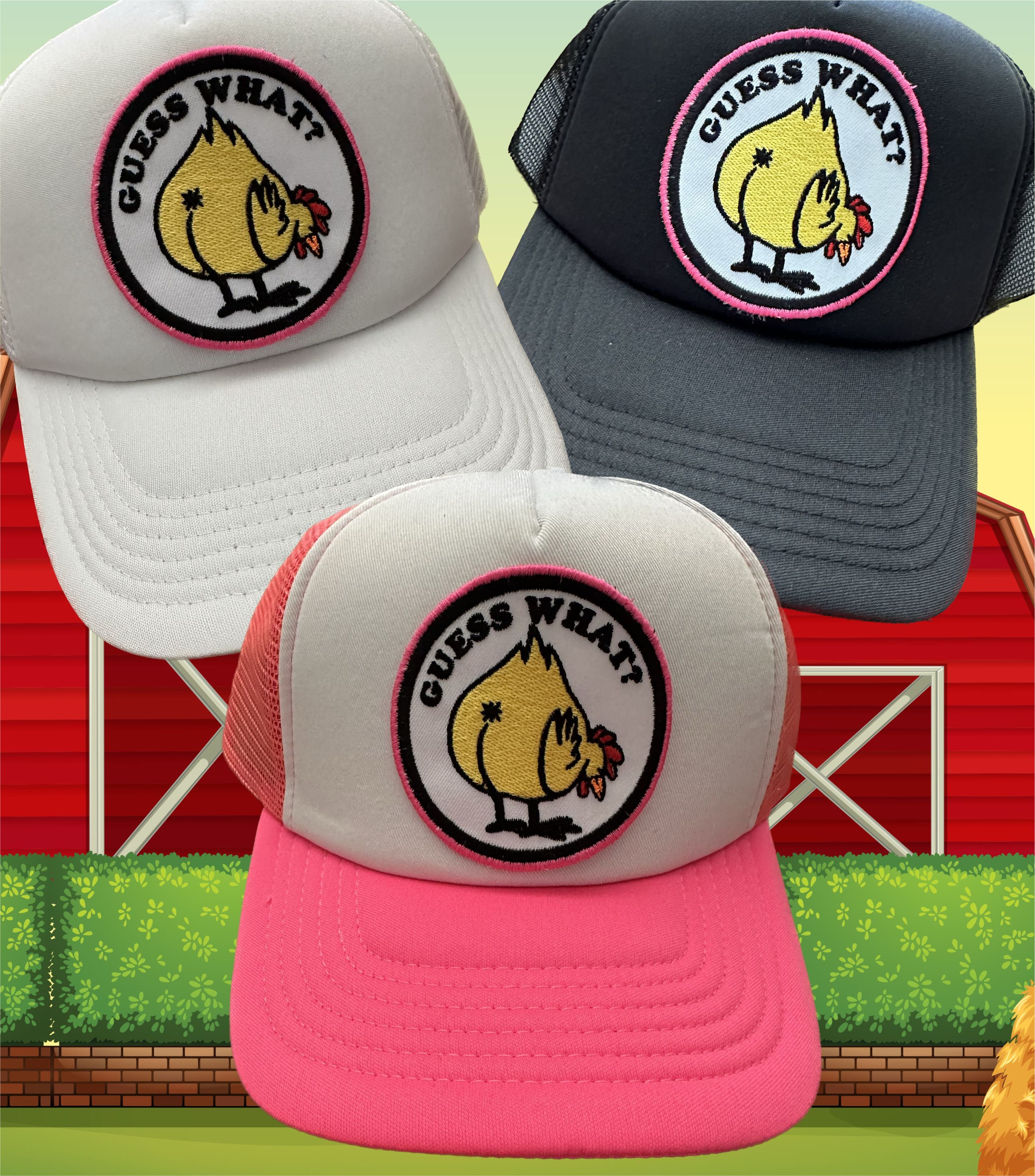 Custom Funny Crazy Chicken Lady Guess What Chicken Butt Embroidered ...