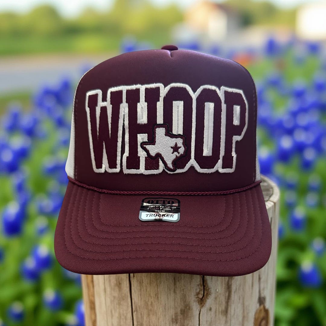 Custom Maroon and White Game Day Preppy Big Large Texas TX Whoop Aggies ...
