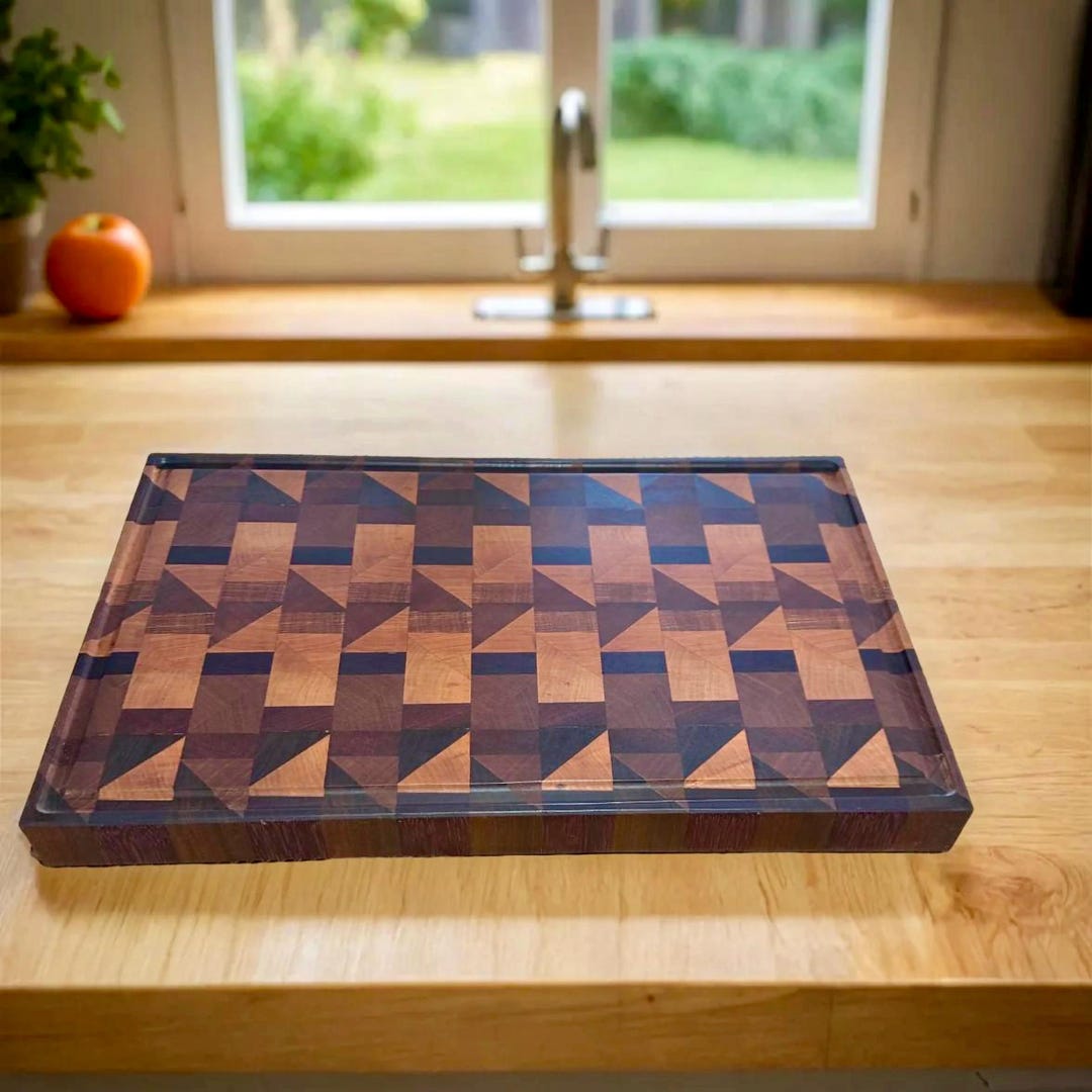 End Grain Cutting Board With Juice Groove – Handcrafted Ipe, Padauk ...