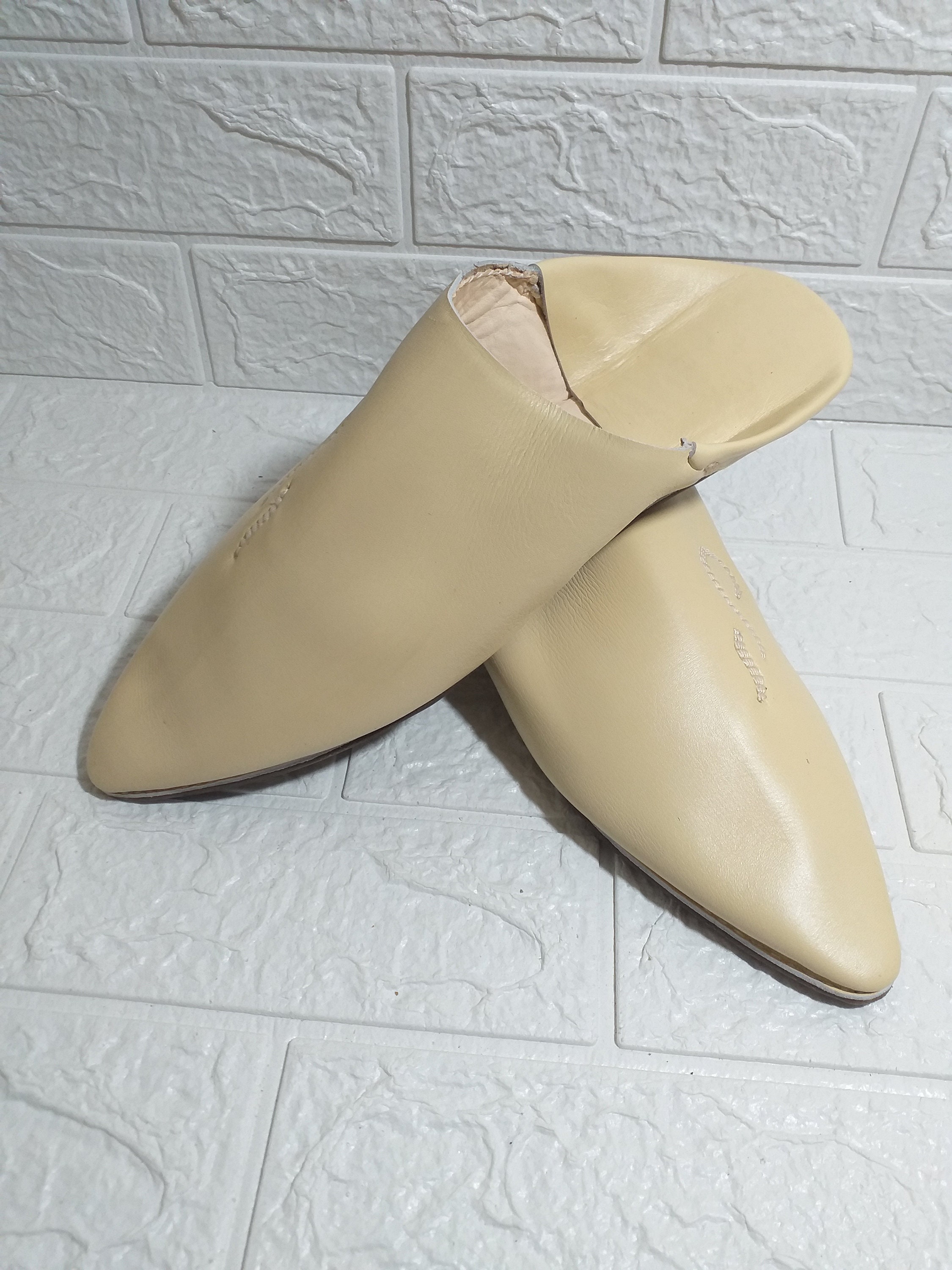 Handmade Moroccan Slippers ,naturel Leather Slippers ,handmadebabouche ...
