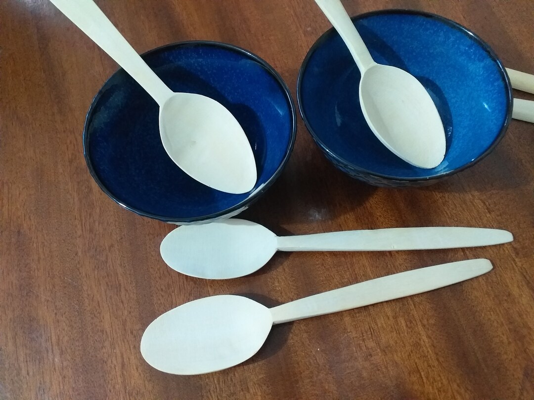 Set of Six Rustic Moroccan Hand-carved Wooden Spoons, Traditional ...