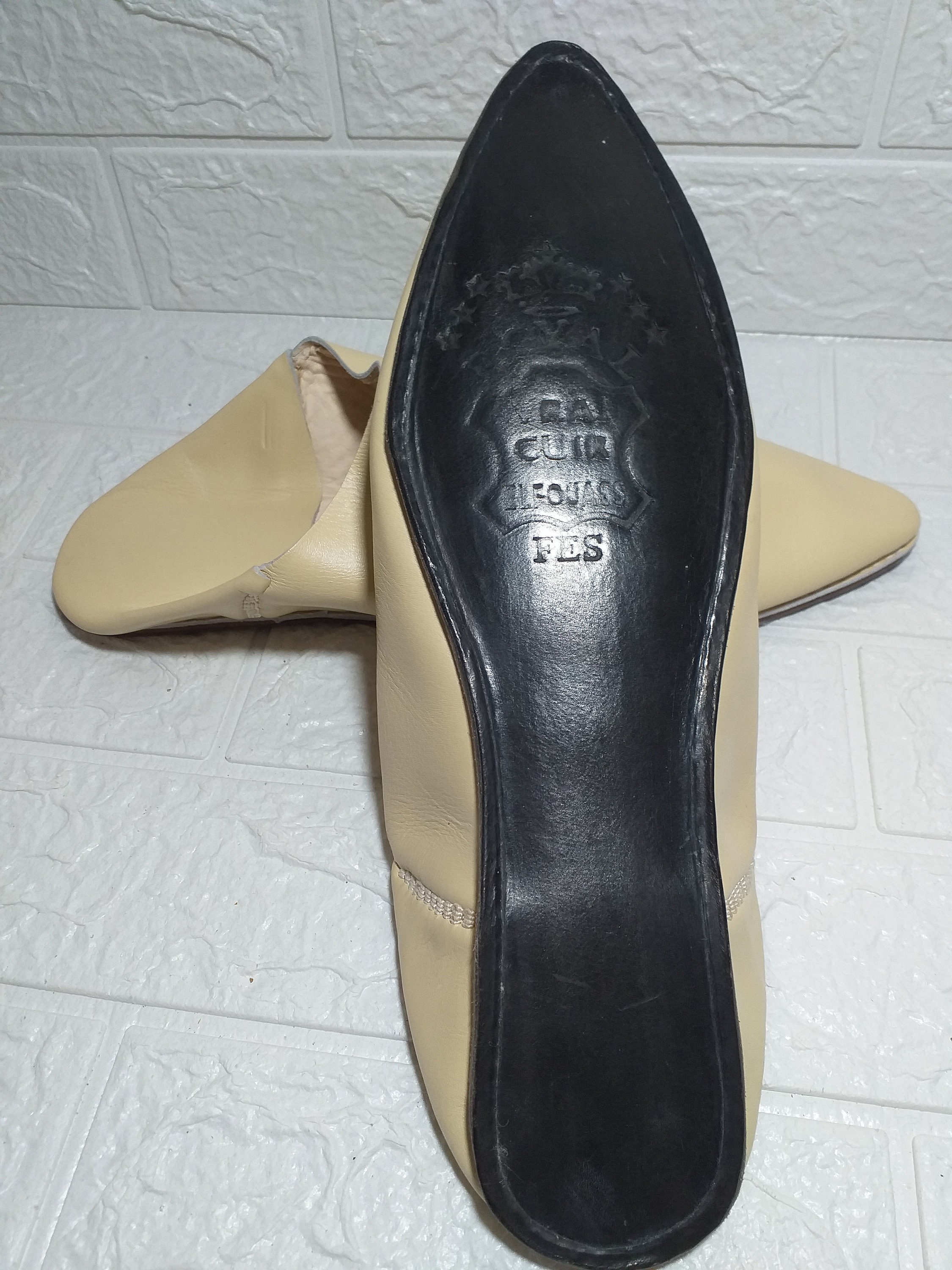 Handmade Moroccan Slippers ,naturel Leather Slippers ,handmadebabouche ...