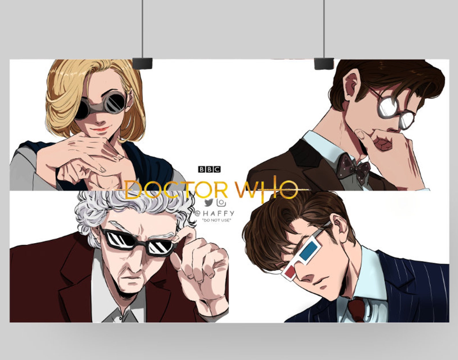 10,11,12 and 13th Doctors «glasses » Doctor Who Art Print- TARDIS ...