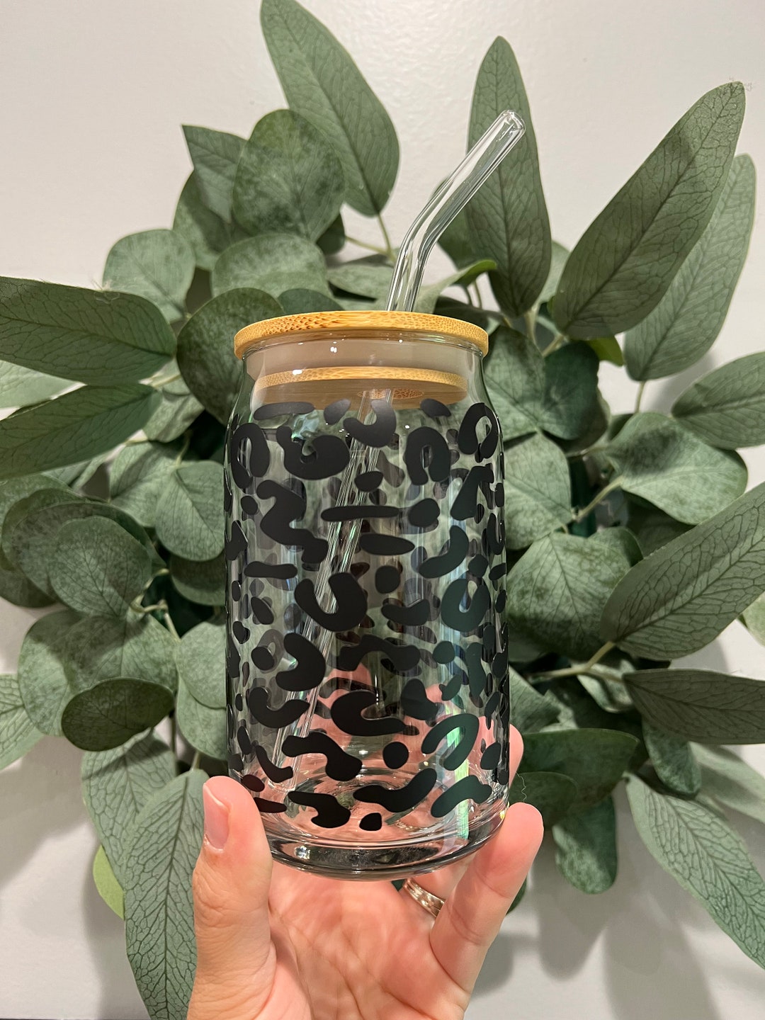 Cheetah Glass Up, Cheetah Coffee Cup, Cheetah Cup With Bamboo Lid ...