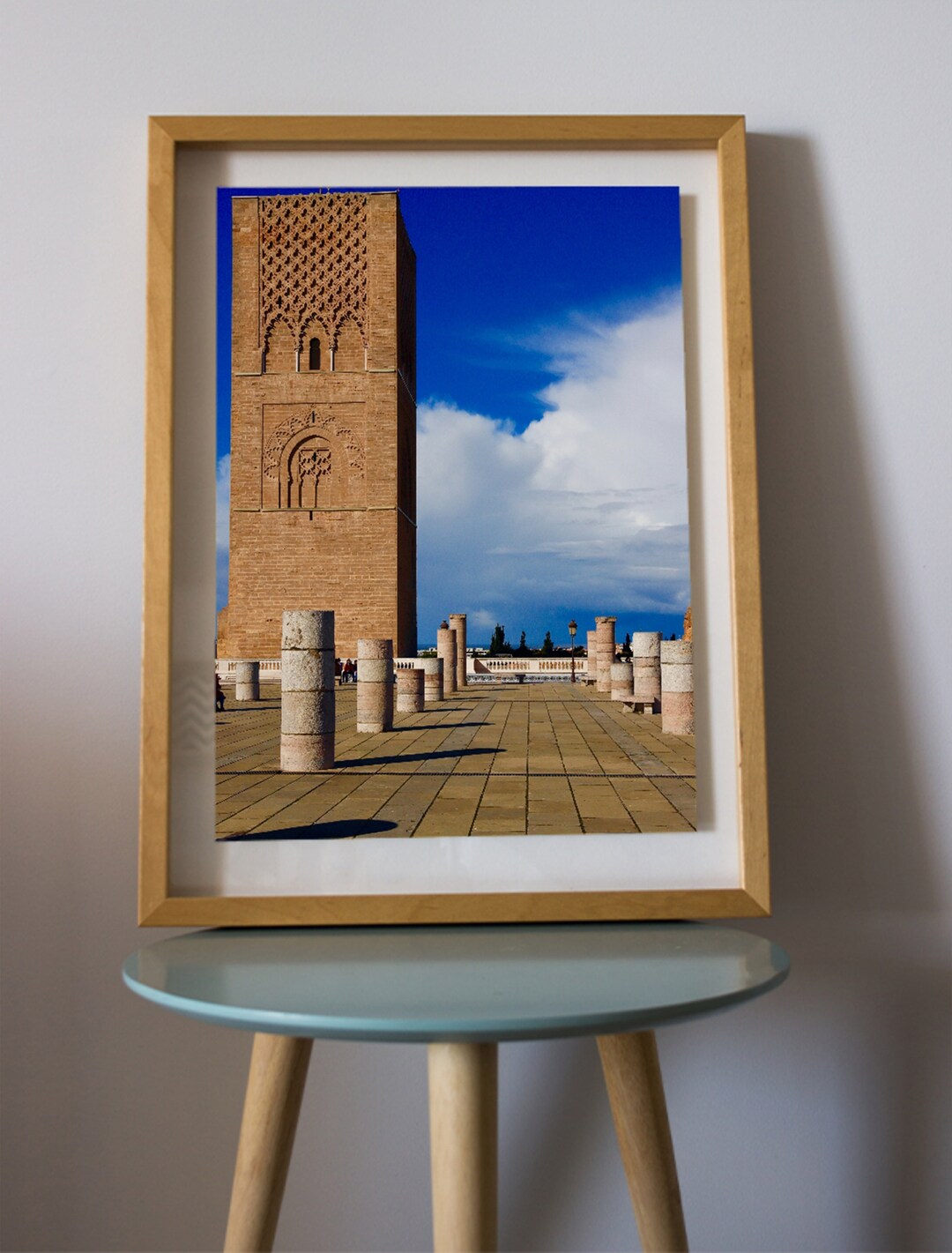 Rabat Print, Hassan Tower, Morocco Wall Art, Rabat Painting, Rabat Wall ...