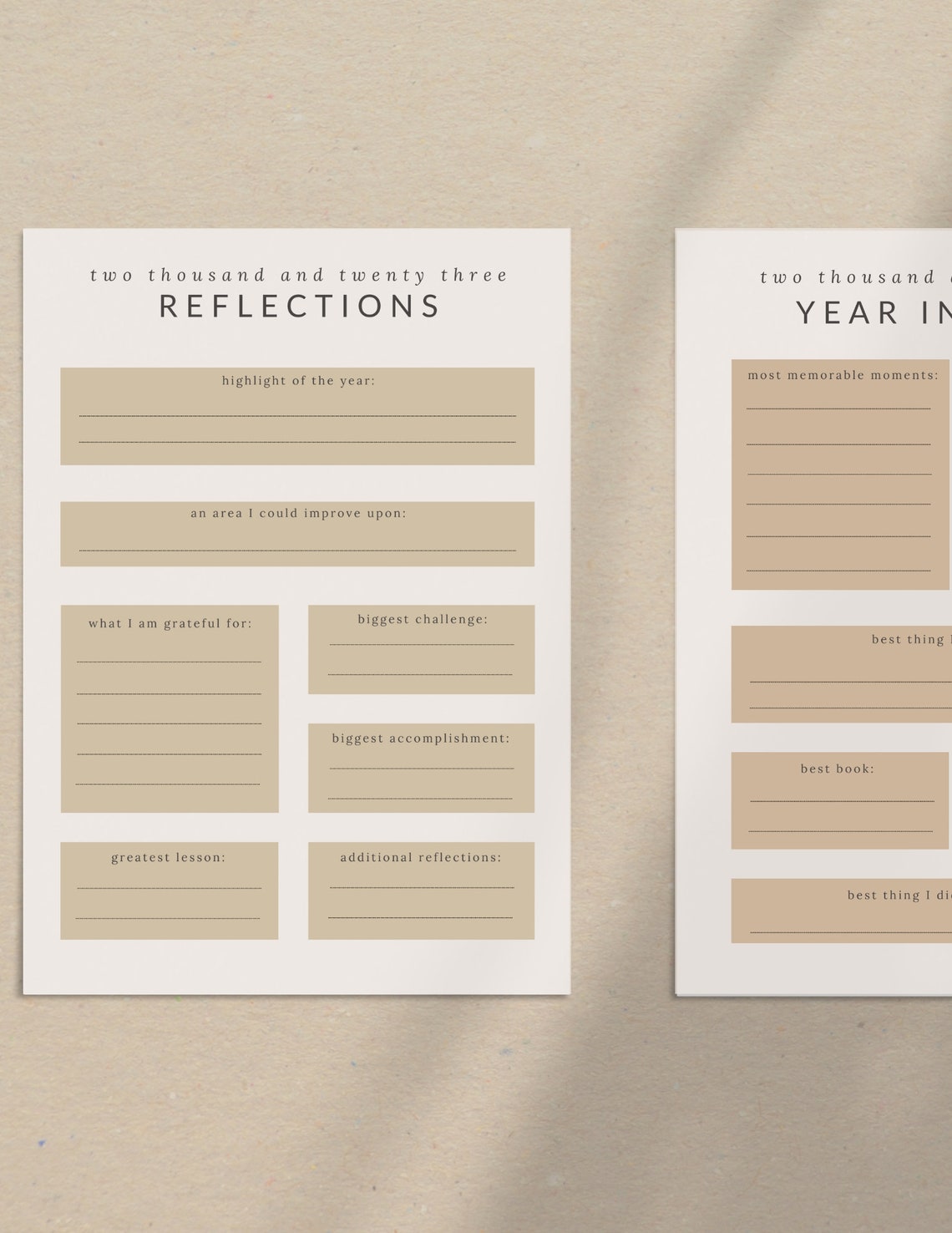 Printable Year in Review | 2023 Reflections | 2024 Intentions ...
