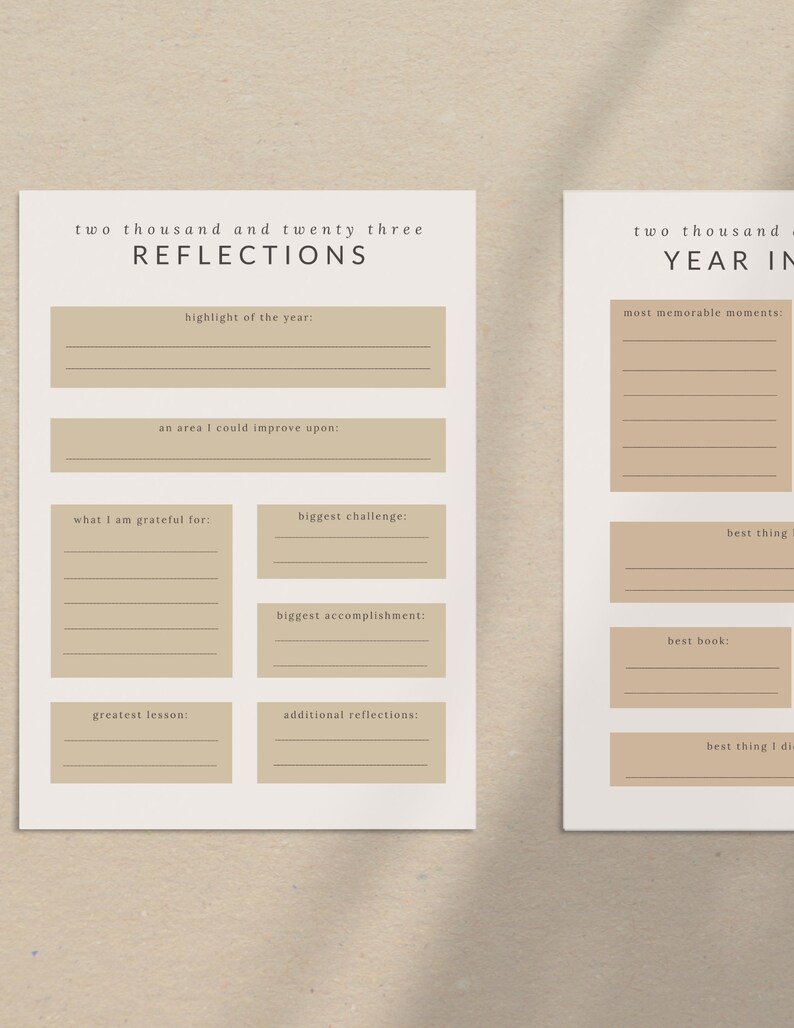 Printable Year in Review | 2023 Reflections | 2024 Intentions ...