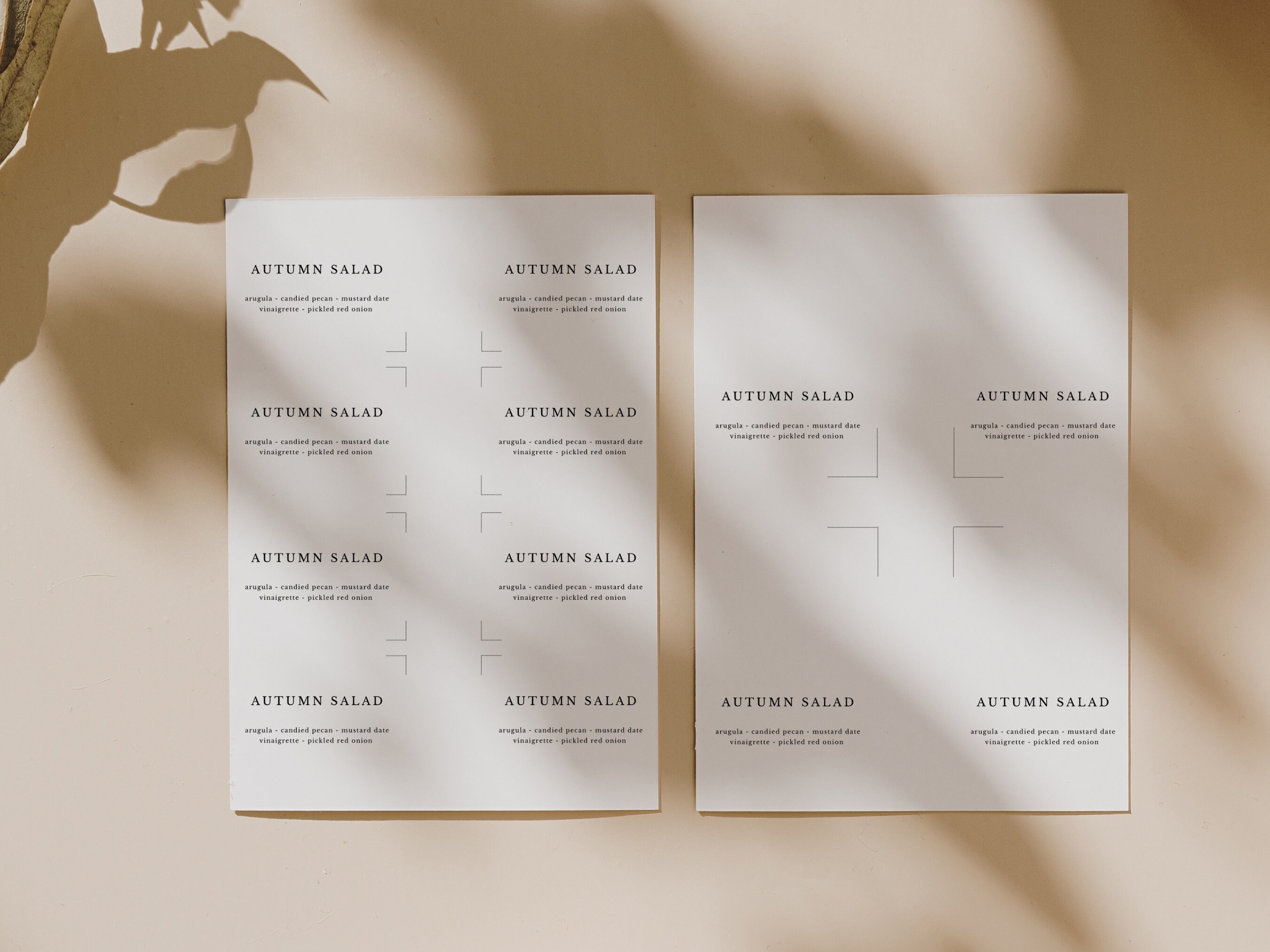 Minimalist Buffet Card Template | Printable Buffet Cards | Printable ...