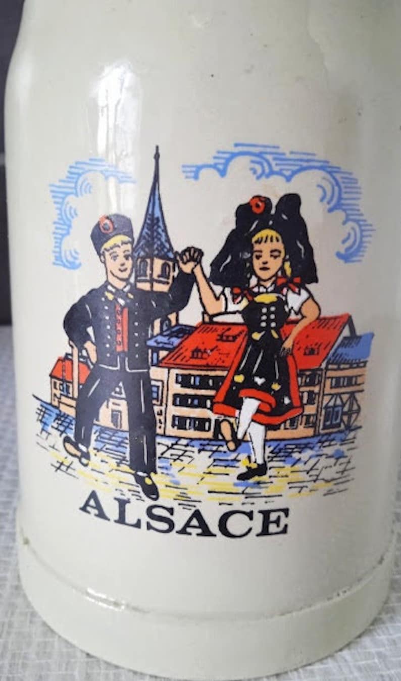 Bock Stoneware Beer Mug, Half Liter, 1980 Vintage, France Alsace ...