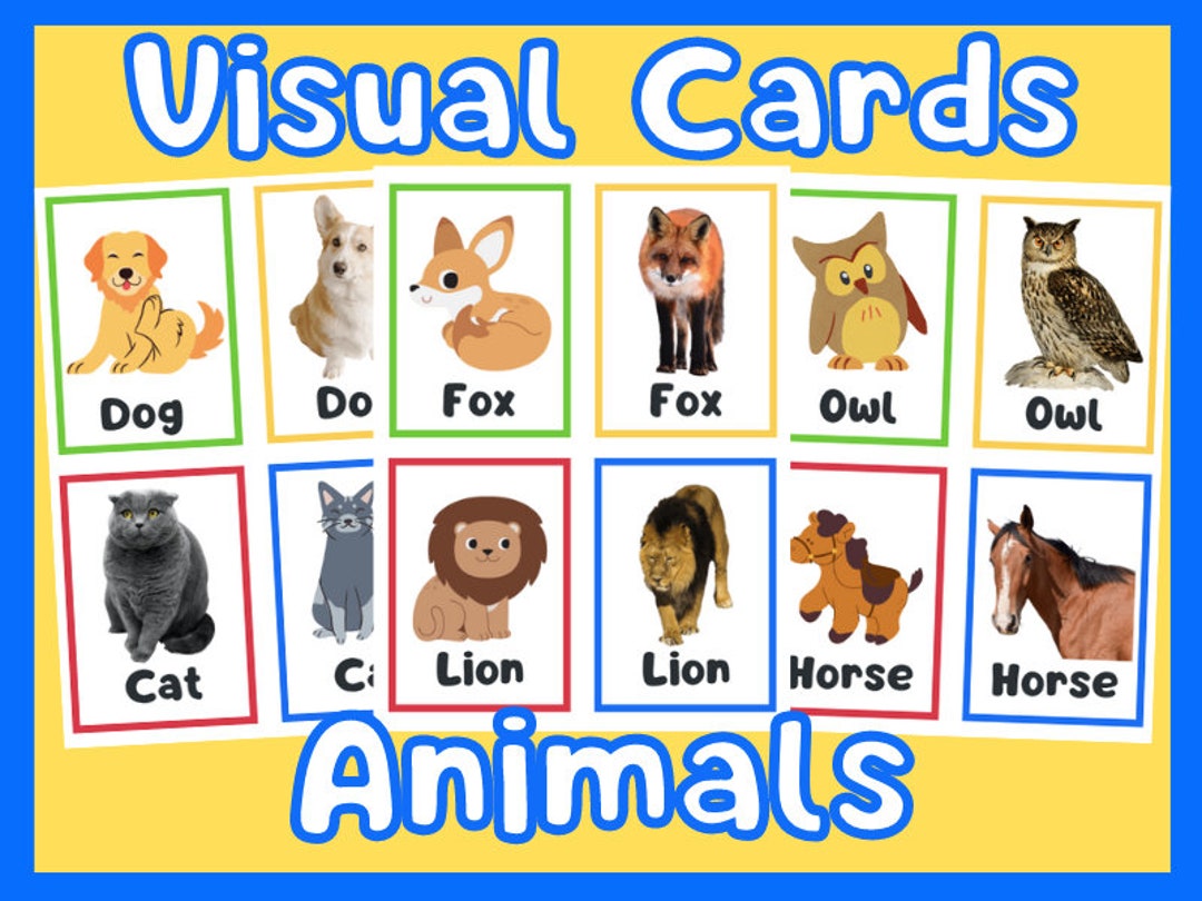 Visual Animal Matching Cards. Gestalt Language. Autism. Speech Therapy ...