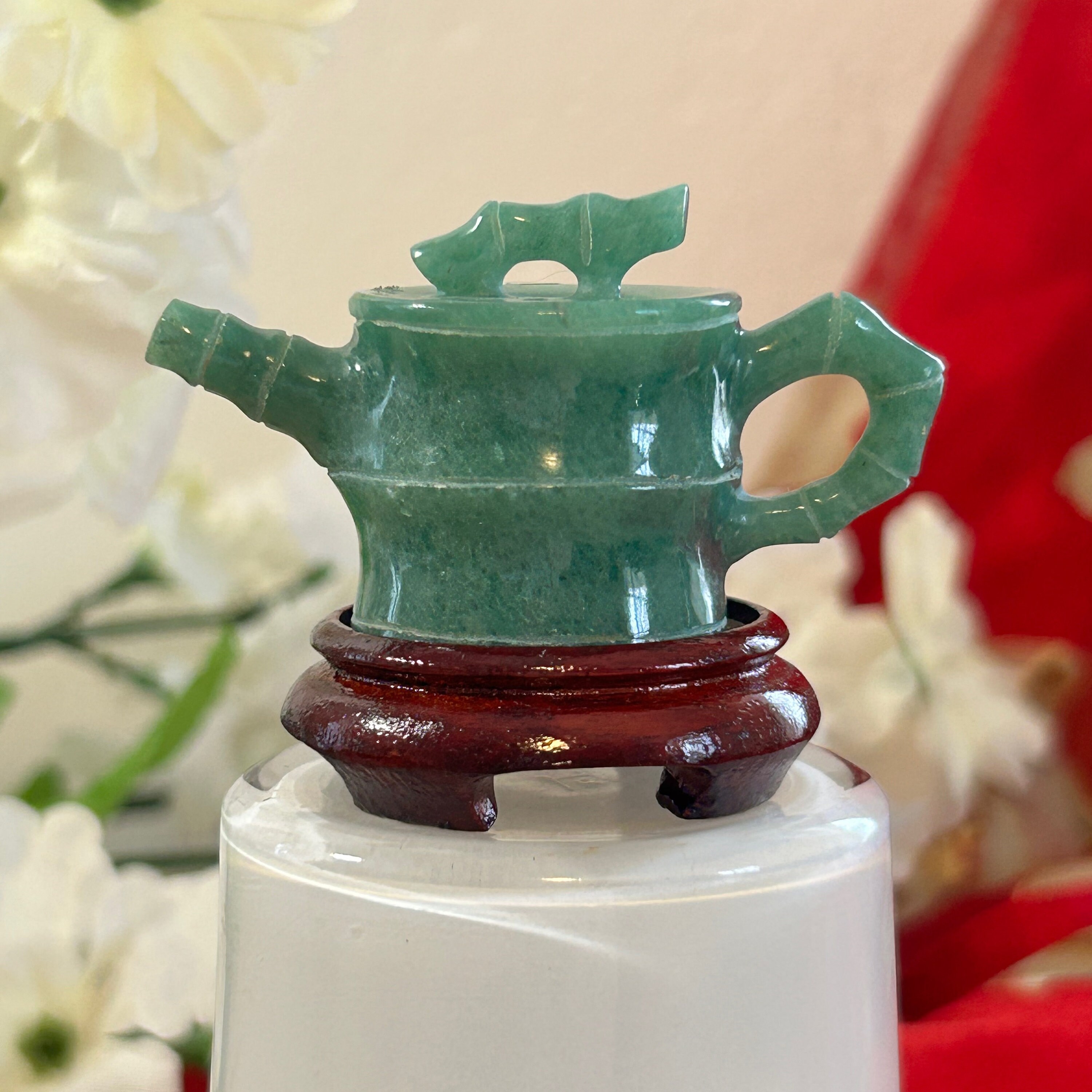 RARE Miniature Hand Carved Stone Teapot With Stand Realistic With ...