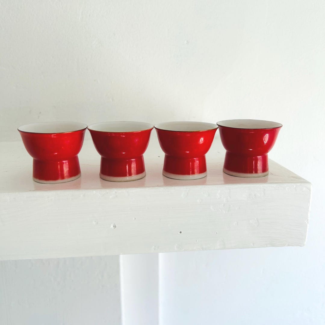 RARE Magic Eye Sake Cups Porcelain With Nudes Hidden Pictures Mid ...