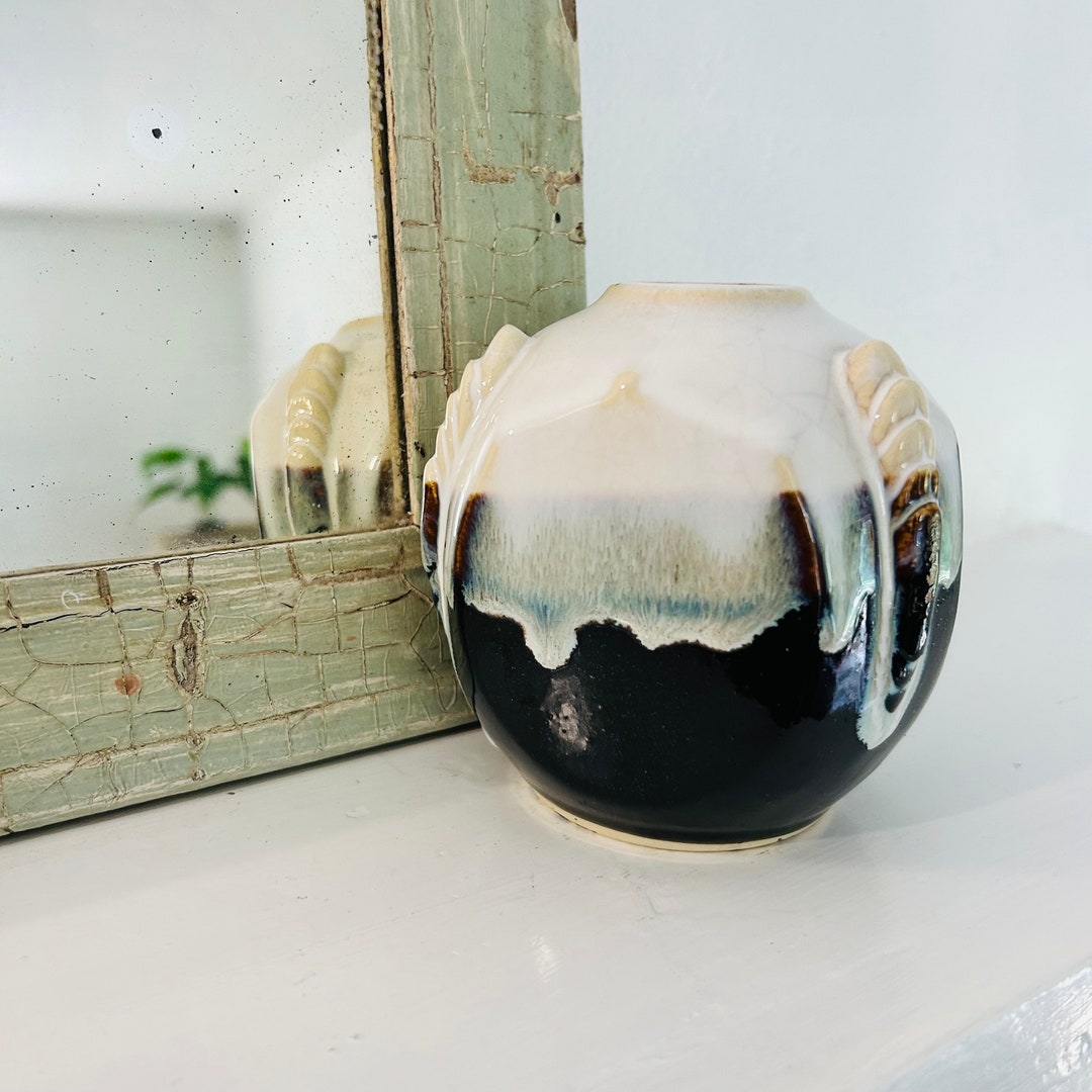 RARE Awaji Ware Japanese Drip Glaze Ceramic Vase Pottery 1920s Art Deco ...