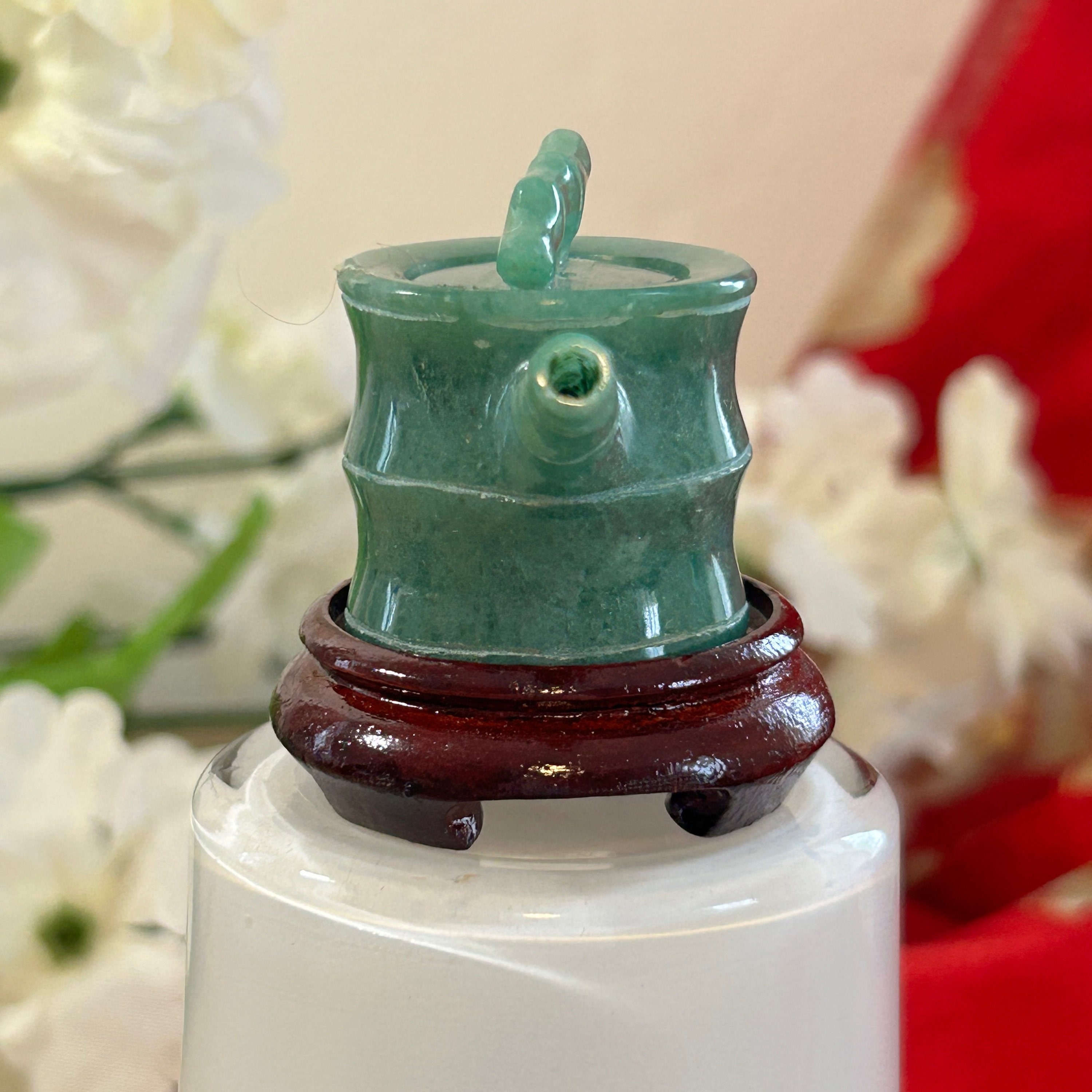 RARE Miniature Hand Carved Stone Teapot With Stand Realistic With ...
