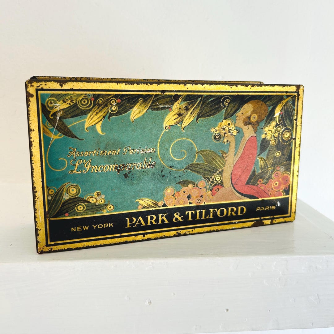 Vintage French Candy Tin Box by Park & Tilford Art Nouveau Style With ...