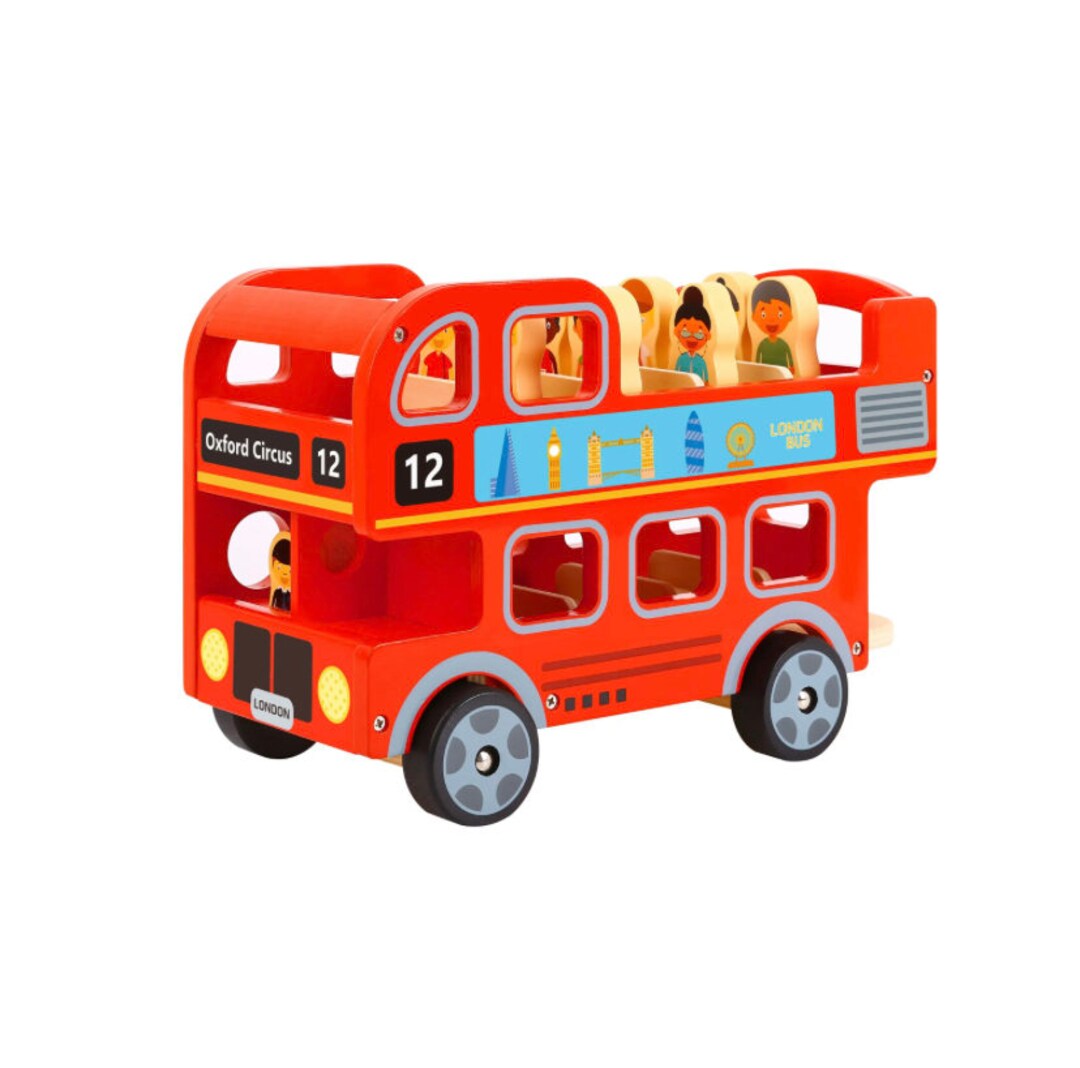 Wooden Double Decker Red Bus Toy Classic London Red Bus - Etsy